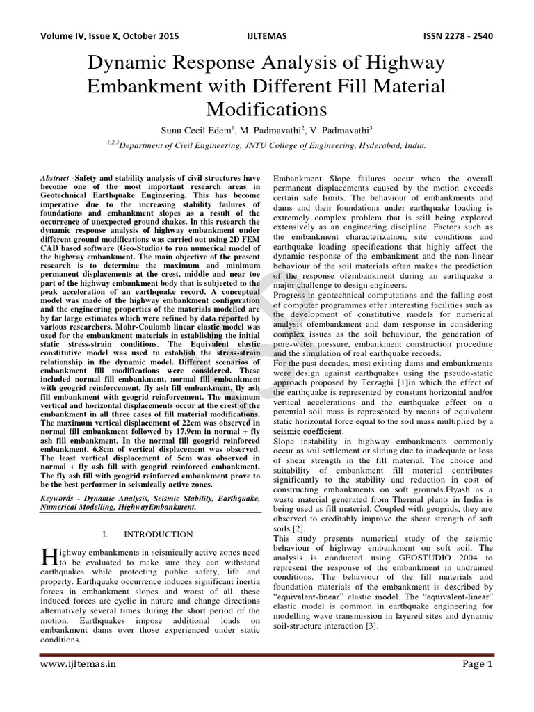 Dynamic_Response_Analysis_of_Highway_Emb | PDF | Building Engineering | Applied And ...