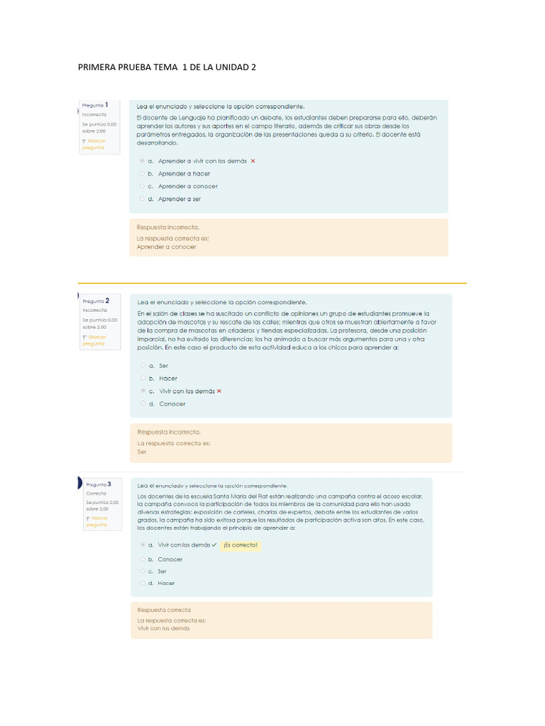 PRIMERA PRUEBA TEMA 1 Y 2 TEMA DE LA UNIDAD 2 | PDF