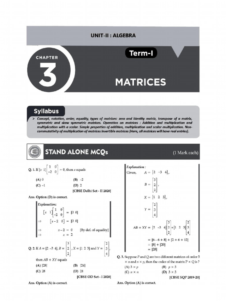 Matrices 1 | PDF
