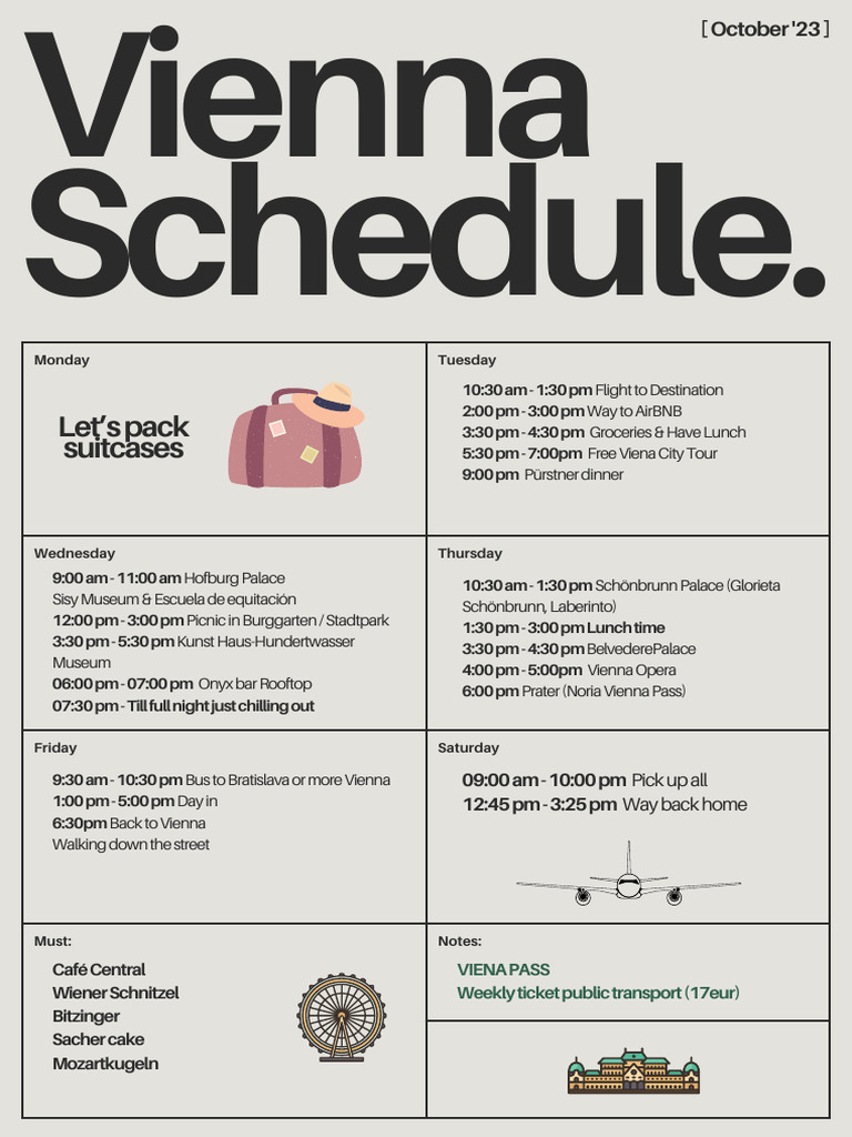 Vienna Itinerary | PDF