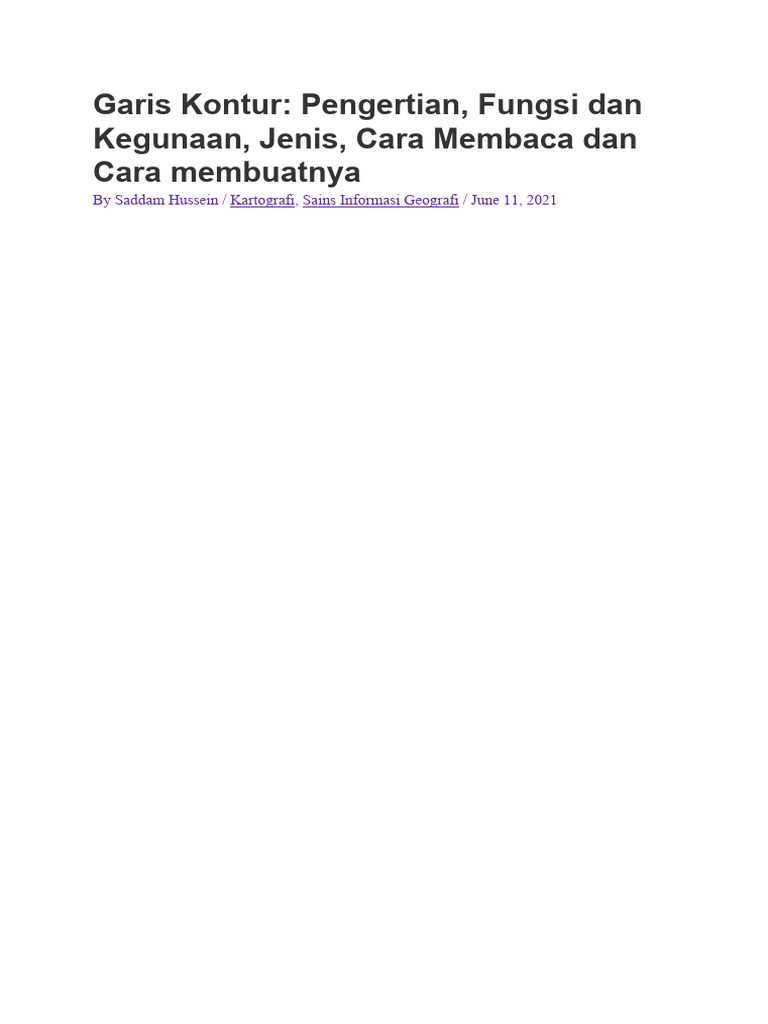 Garis Kontur | PDF | Metode & Bahan Ajar | Sains & Matematika