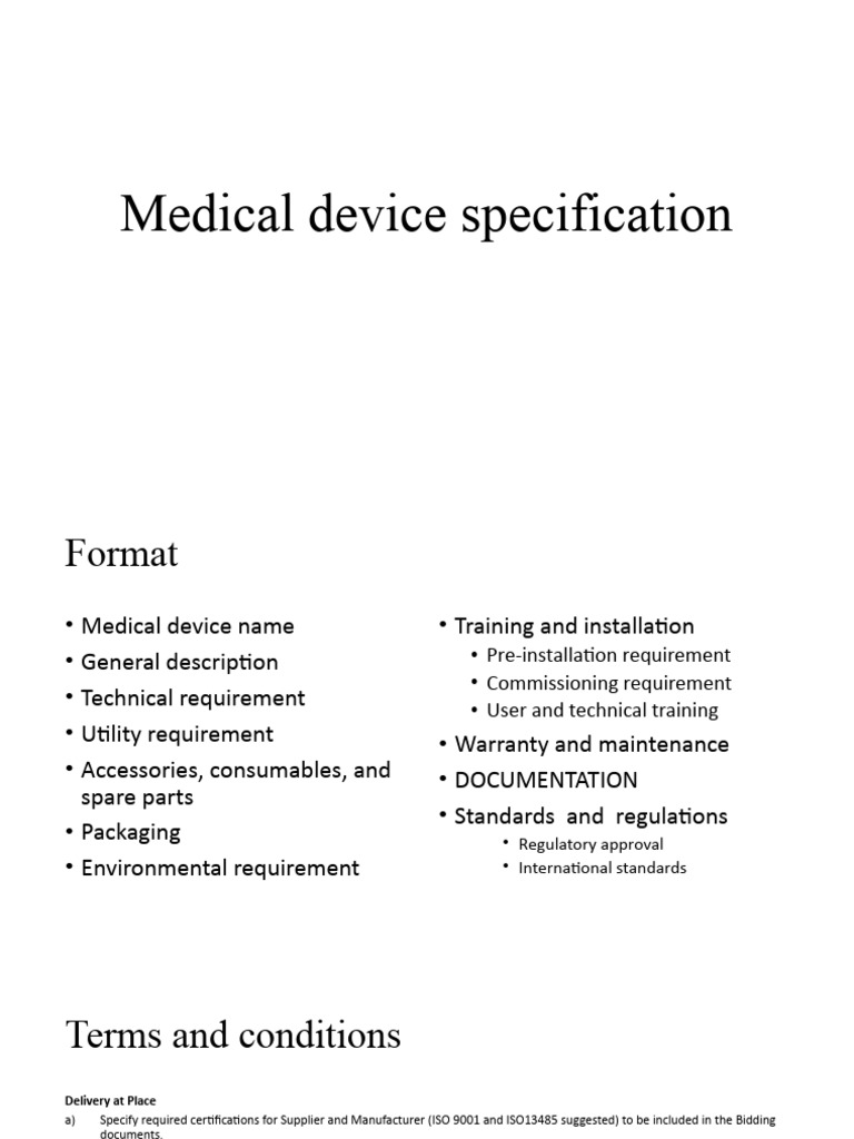 Medical Device Specification | PDF | Medical Device | Specification ...