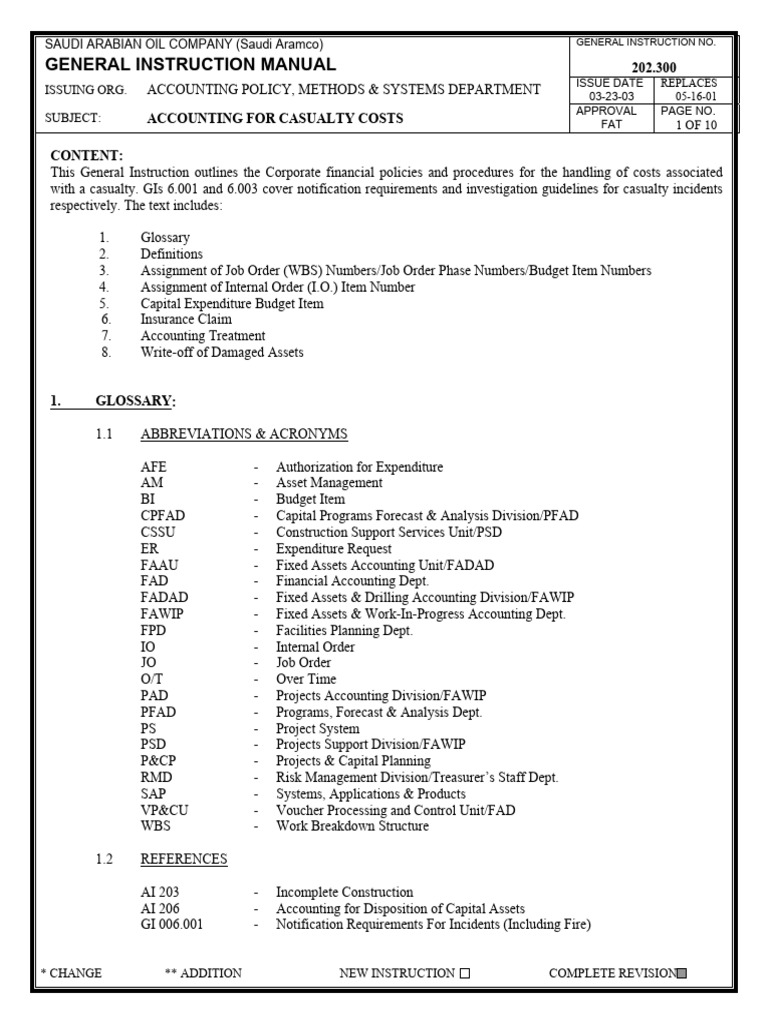 General Instruction Manual: Saudi Arabian Oil Company (Saudi Aramco ...