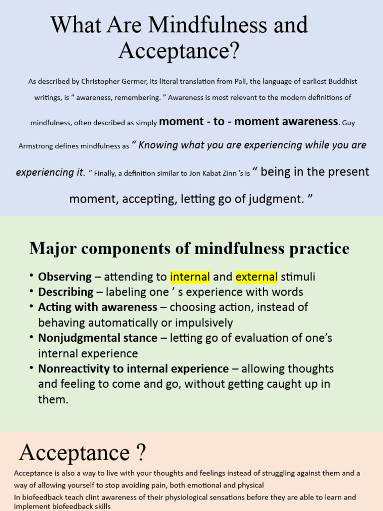 Understanding Mindfulness and Acceptance | PDF | Mindfulness | Feeling