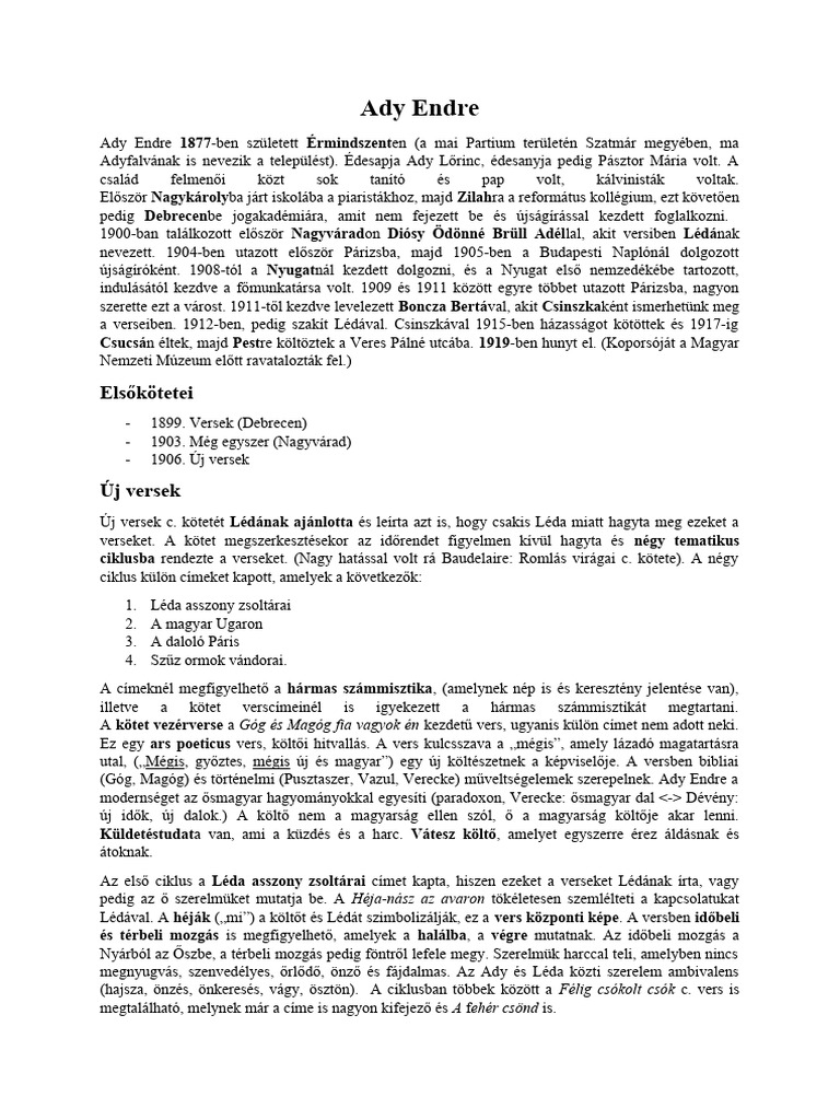 Ady Endre | PDF