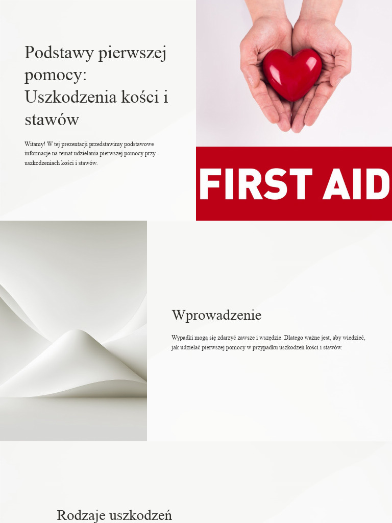 Podstawy Pierwszej Pomocy Uszkodzenia Kosci I Stawow | PDF