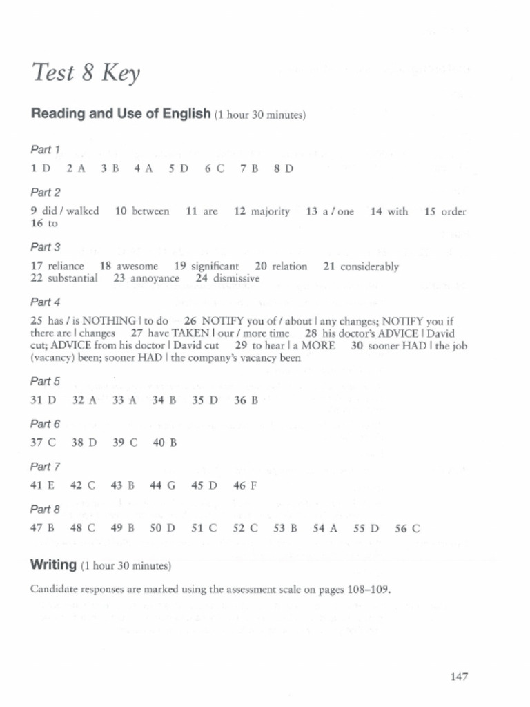Test 8 Answers | PDF
