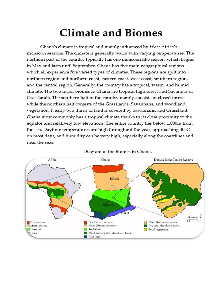Ghana, Climate and Biome | PDF | Savanna | Tropics