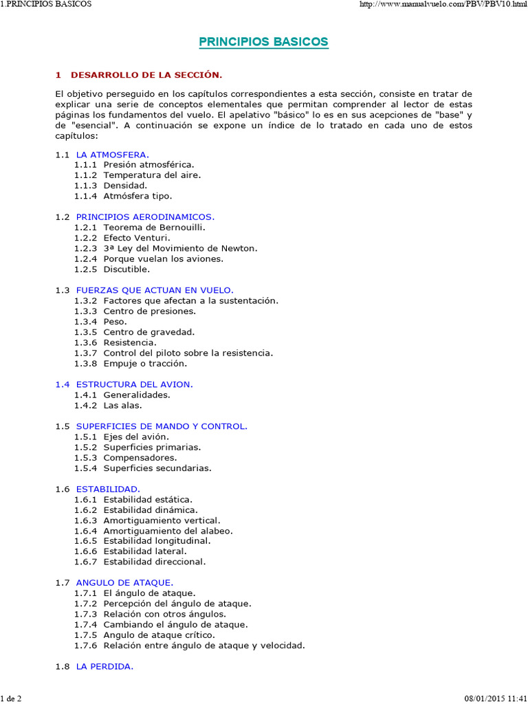 1.principios Basicos | PDF | Superficies de control de vuelo | Avión