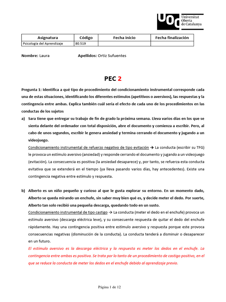 Ortiz Sufuentes Laura PEC2 Aprendizaje IMPRIMIR | PDF | Color ...