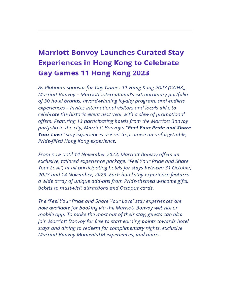 Marriott Bonvoy | PDF
