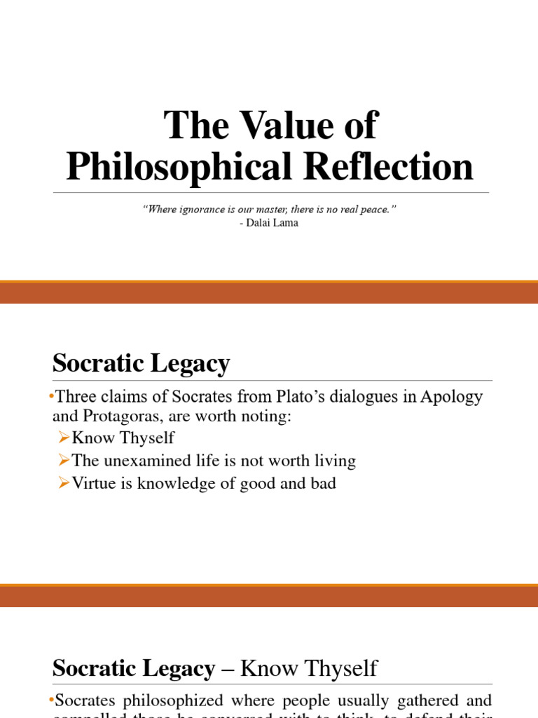 Lesson 3 The Value of Philosophical Reflection | PDF | Socrates | Knowledge