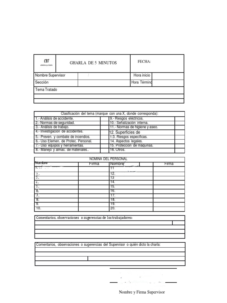 Charla 5 Minutos | PDF