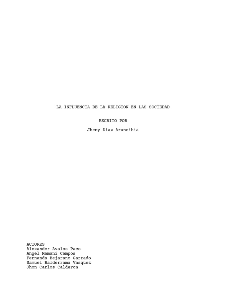 La Influencia de La Religion en Las Sociedad (Documento Predeterminado ...