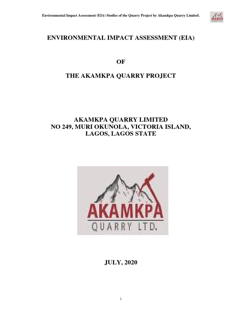 Akamkpa-Quarry-Draft-Report | PDF | Groundwater | Environmental Impact ...