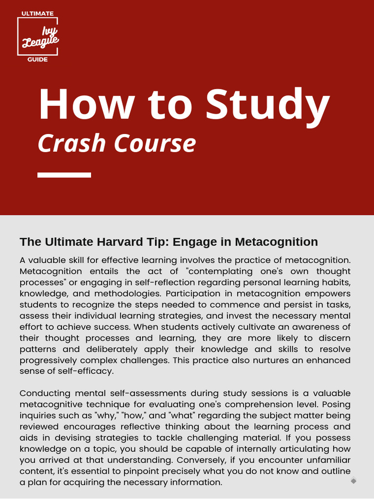 How To Study Crash Course | PDF