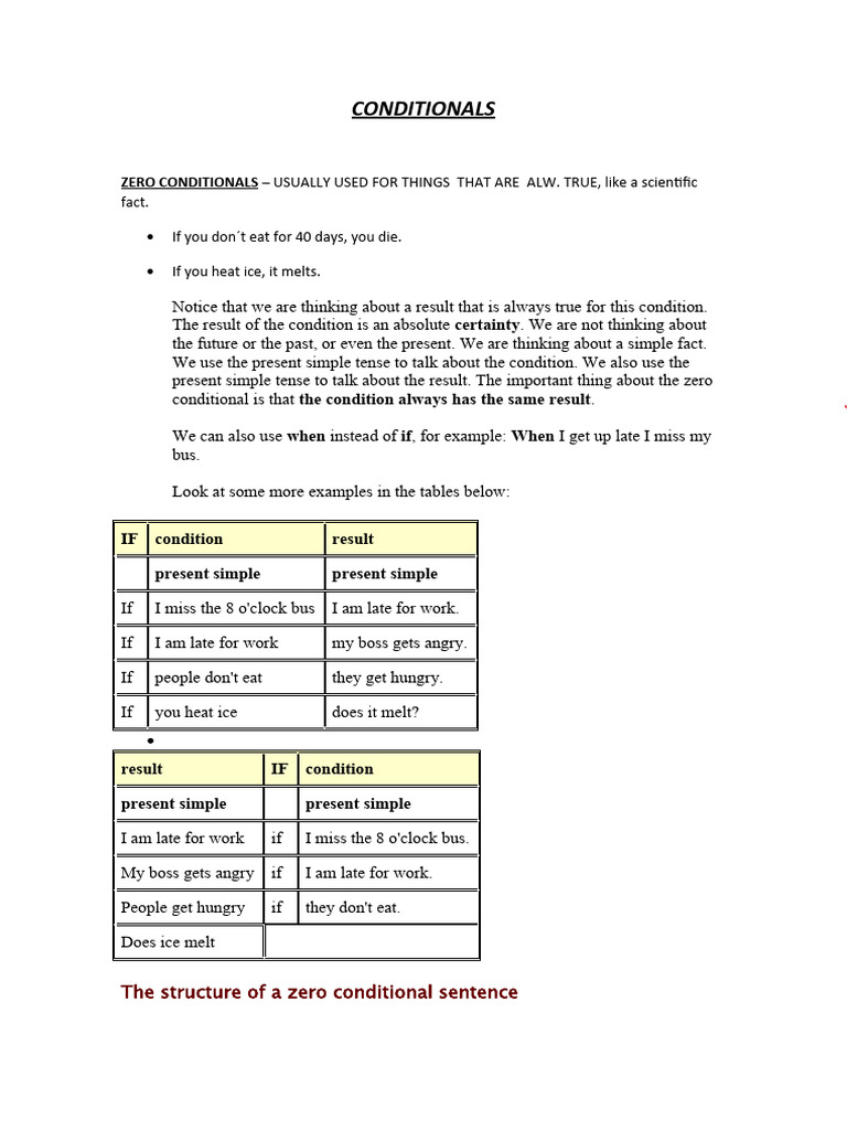 CONDITIONALS | PDF