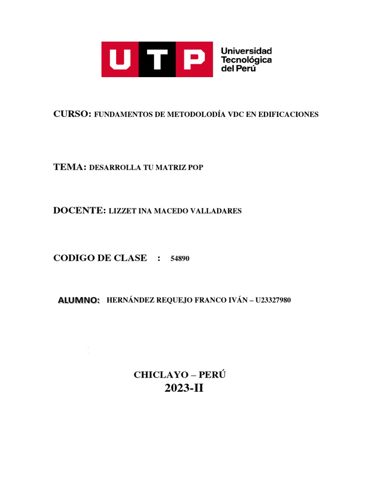 Desarrolla Tu Matriz Pop - Semana 7 | PDF