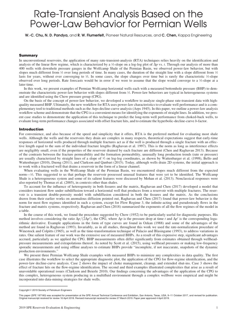 Rate-Transient Analysis Based On The Power-Law Behavior For Permian Wells | PDF | Power Law ...