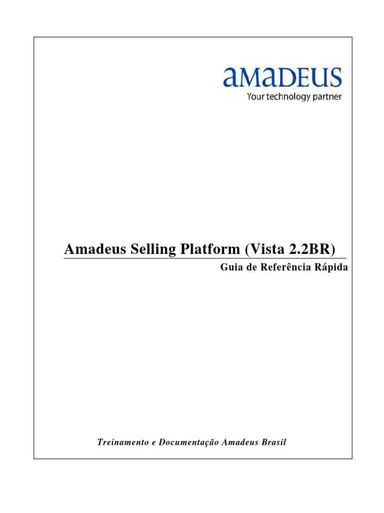 Amadeus Selling Platform (Vista 2.2BR) | PDF | Janela (informática) | Linguagem de script