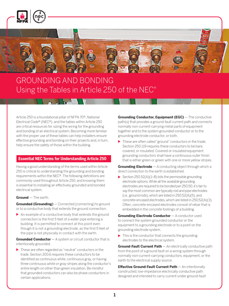 Grounding Bonding Fact Sheet | PDF | Electrical Conductor | Physical ...