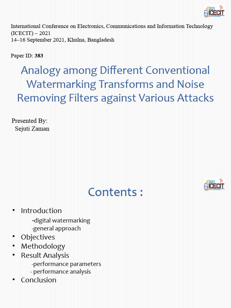 383 Presentation Slide | PDF | Signal Processing | Algorithms