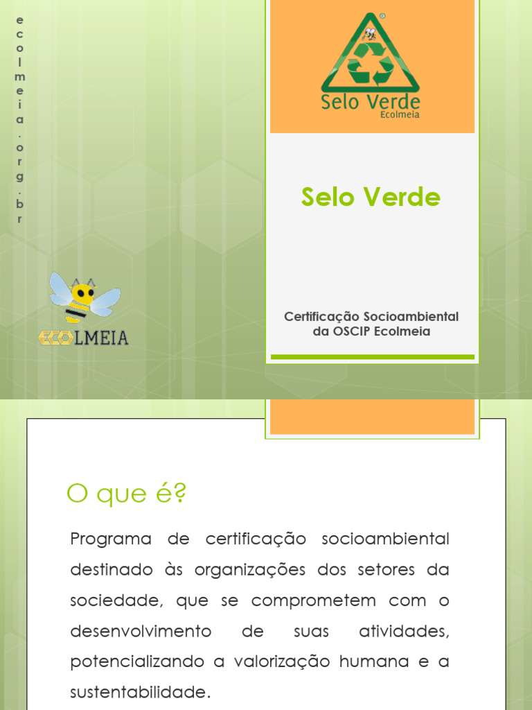 Certificação Selo Verde Ecolmeia | PDF