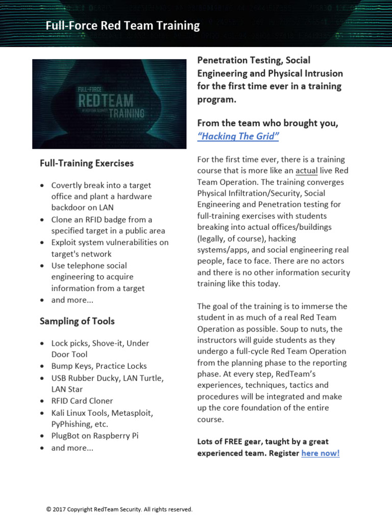 Red Team Training Syllabus-V2 | PDF