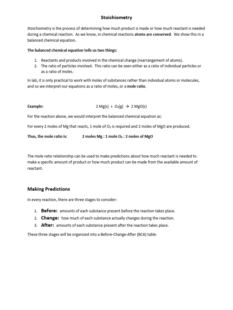 Limiting Reactant and Stoichiometry Notes and Practice | PDF ...