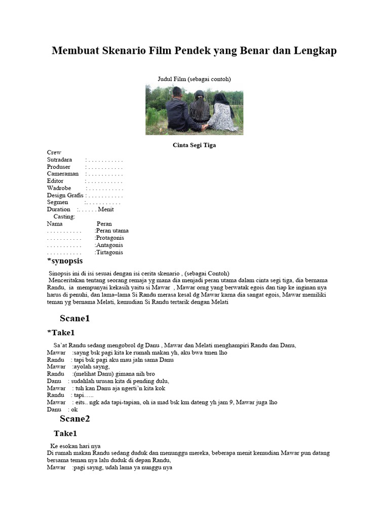 Contoh Membuat Skenario Film Pendek Yang Benar Dan Lengkap Durasi 10 ...
