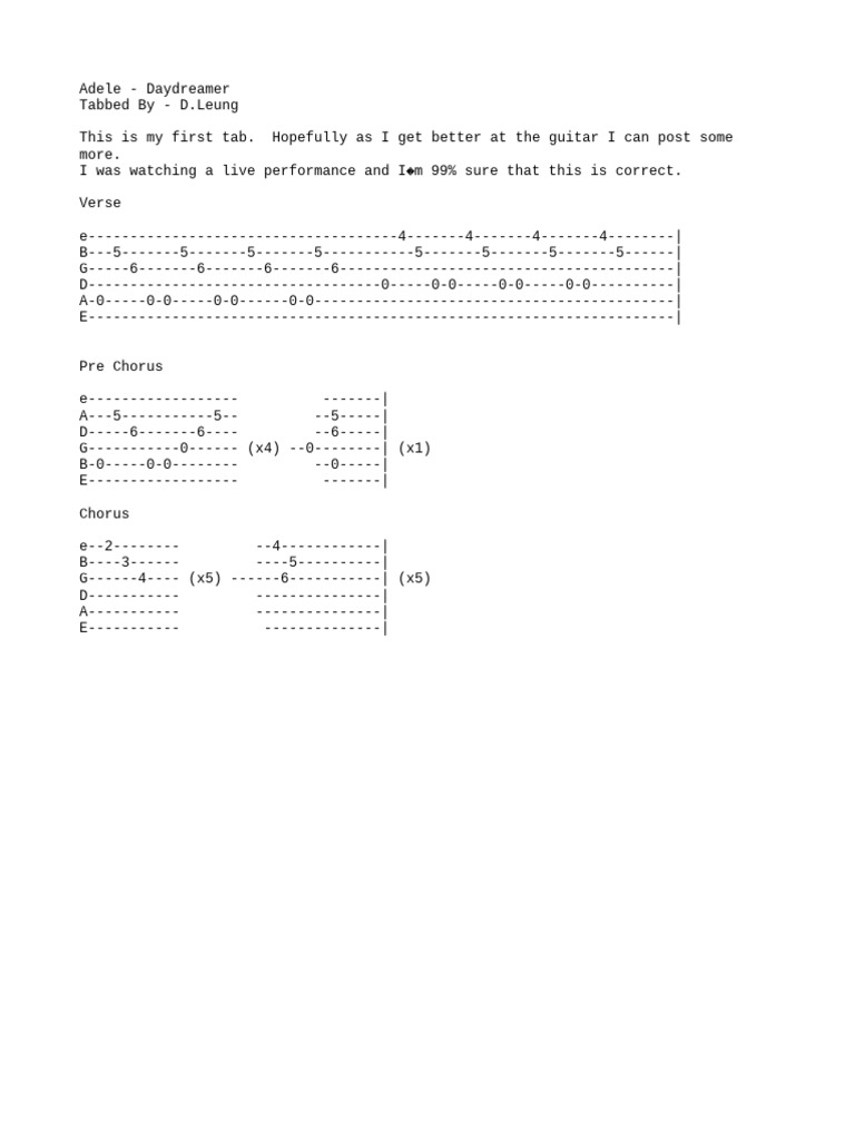 Adele - Daydreamer v1 | PDF