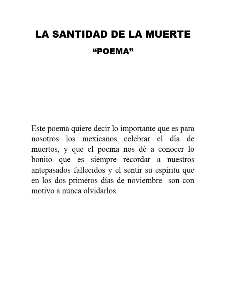 Poemas y Tradiciones del Día de Muertos | PDF