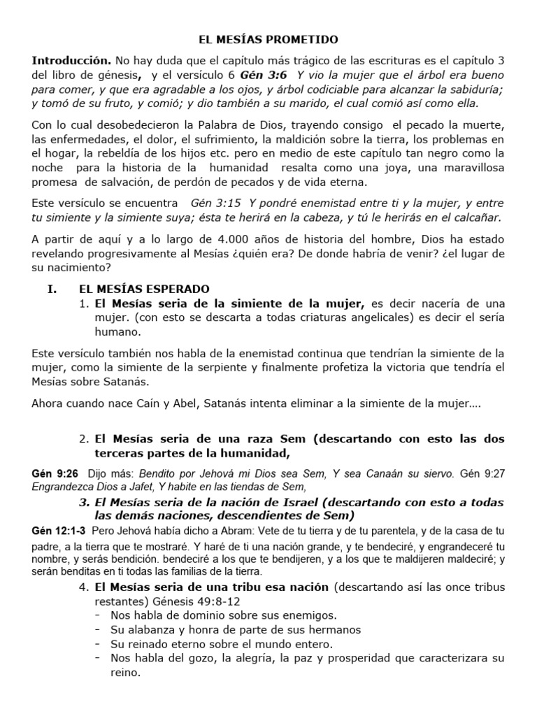Profecías del Mesías en la Biblia | PDF | María, madre de Jesús | Mesías