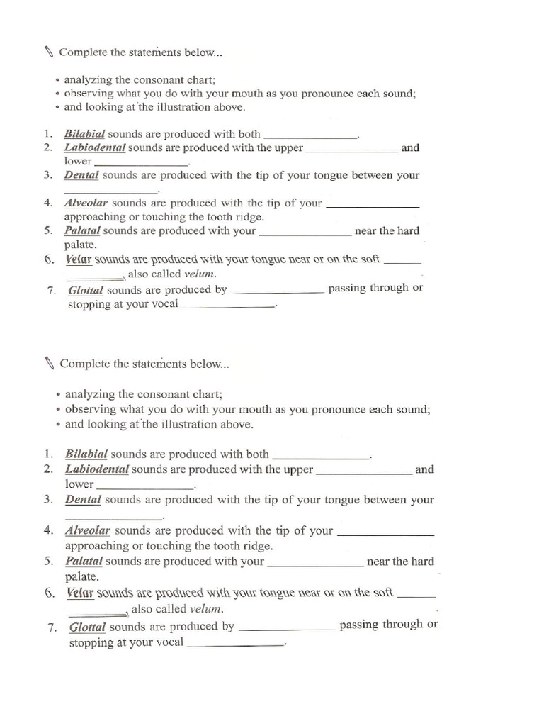 Complete The Statements Below Pdf
