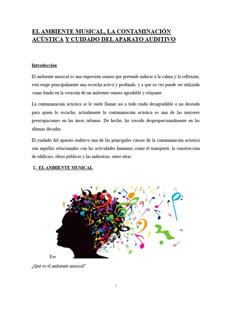 El Ambiente Musical | PDF | Oído | Escuchando
