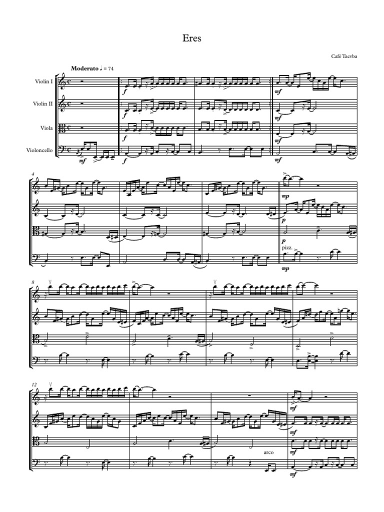 Cafe Tacvba - Eres - Score and Parts | PDF