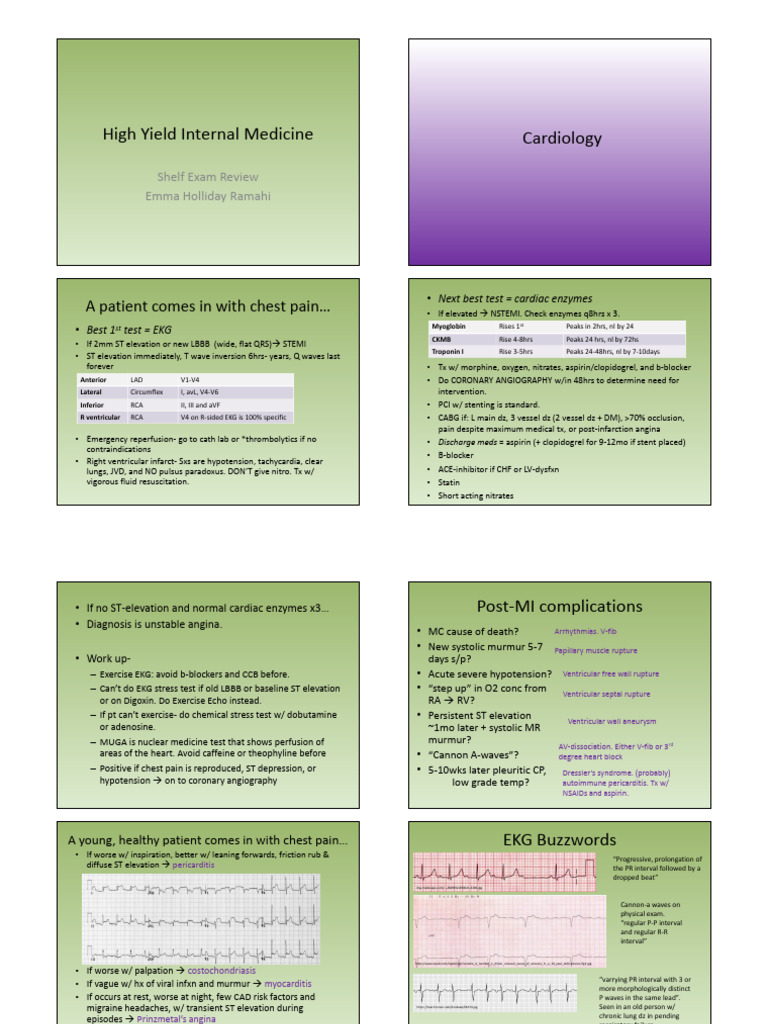High Yield Internal Medicine Review | PDF | Myocardial Infarction ...