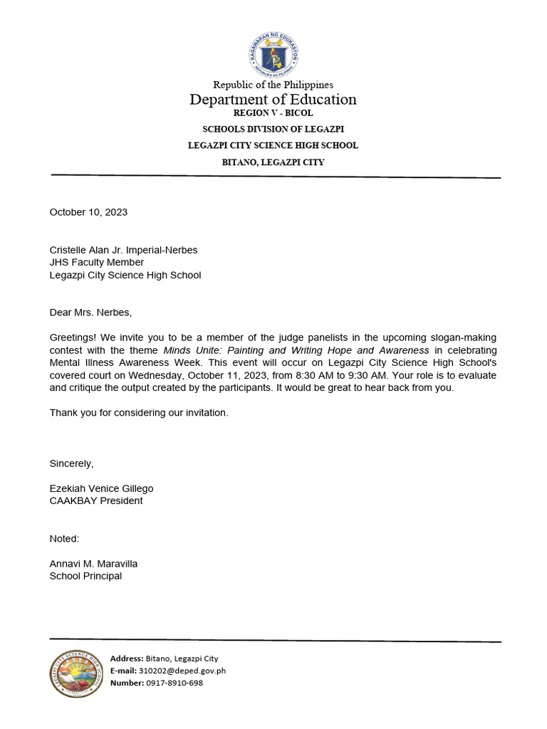 Letter To The Judges | PDF