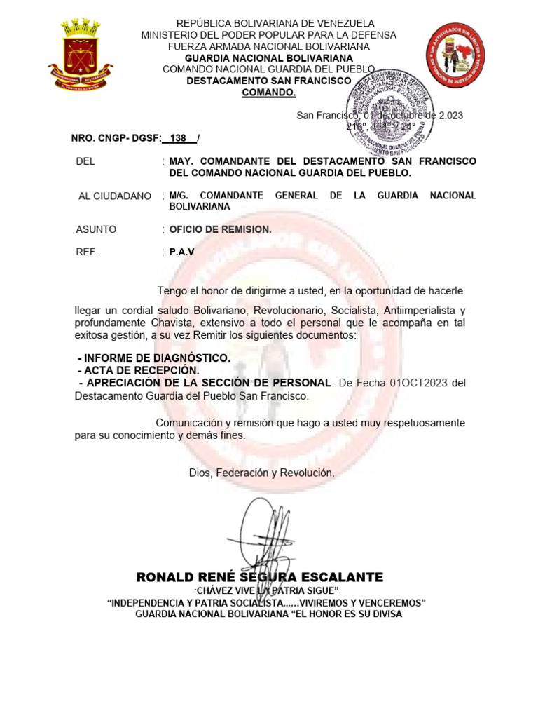 Oficio de Remisión | PDF