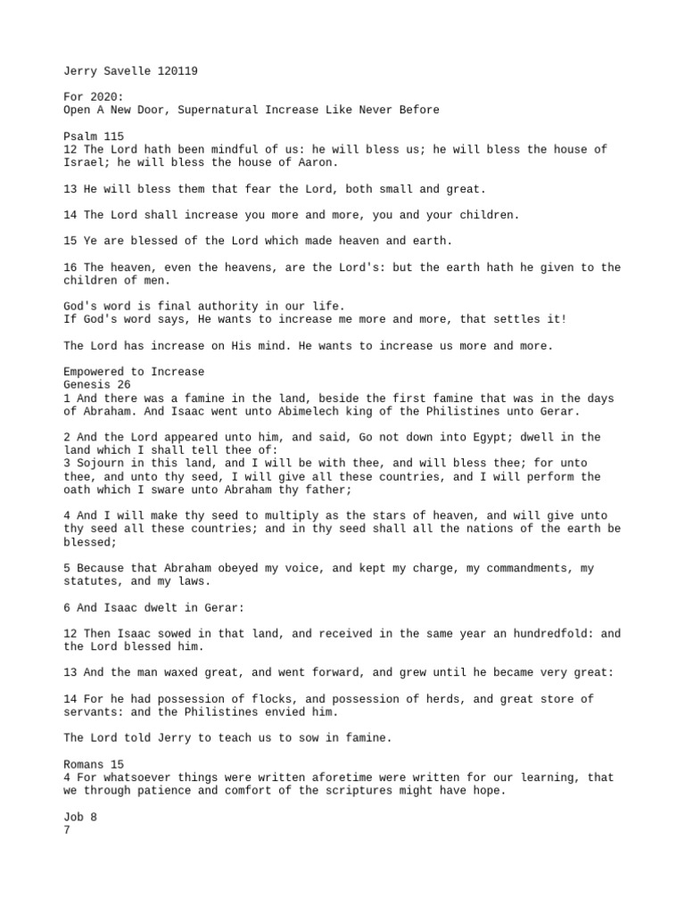 Jerry Savelle 120119 | PDF | Abraham | Religious Belief And Doctrine