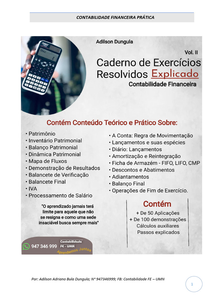 Caderno de Exercicios Resolvidos - 2022 PDF | PDF | Contabilidade ... Caderno de Exercicios Resolvidos - 2022 PDF | PDF | Contabilidade ...