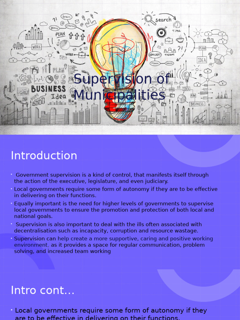 Supervision of Municipalities | PDF | Governance | Government