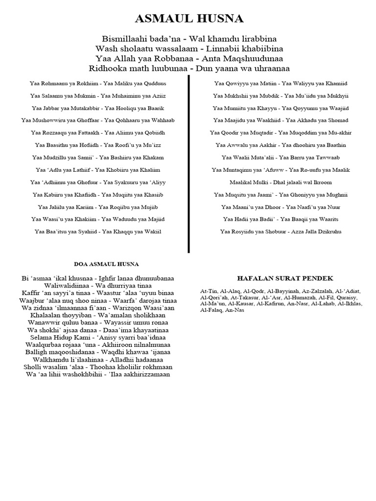 Asmaul Husna | PDF