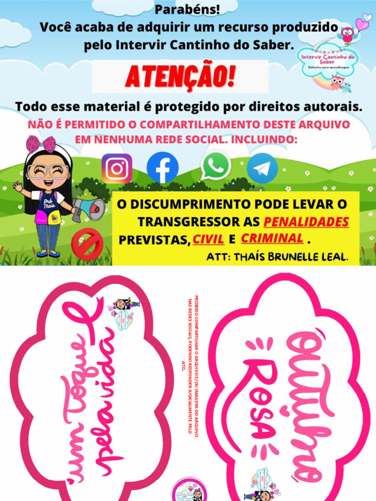 Plaquinhas Outubro Rosa | PDF
