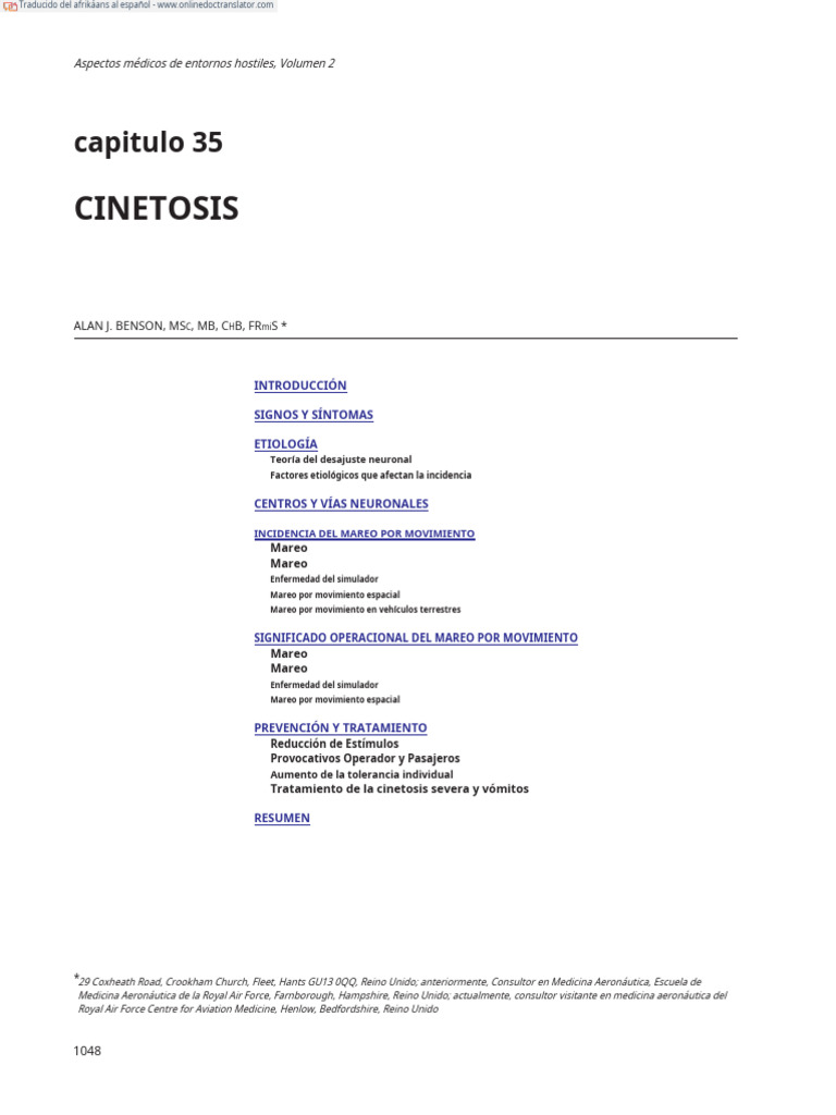 Cinetosis - Af.es | PDF