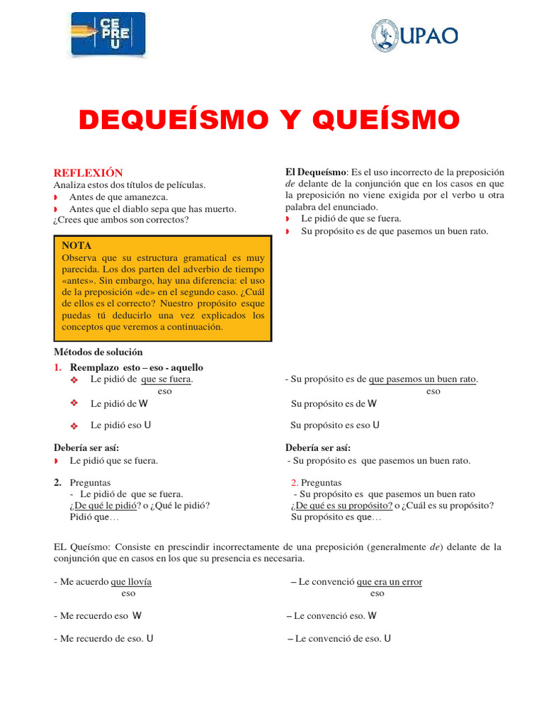 Dequeísmo y Queísmo | PDF | Lingüística