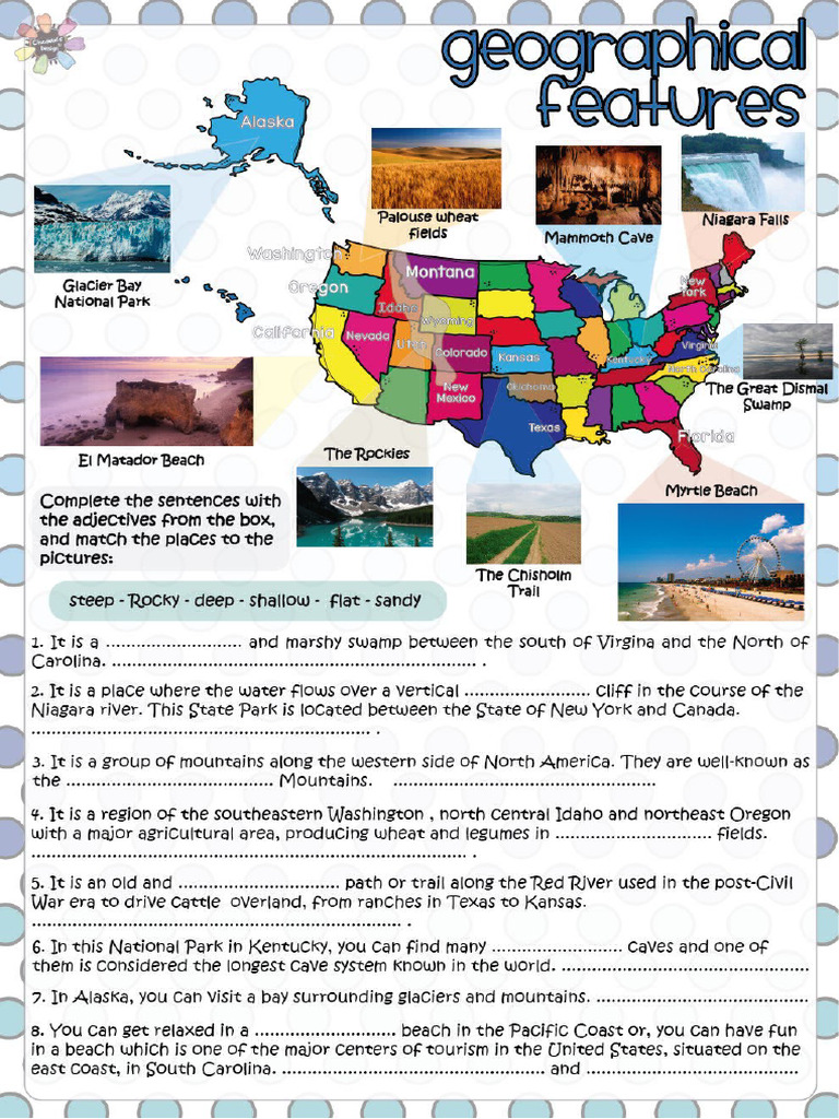 Geographical Features Reading Comprehension Exercises - 85847 | PDF