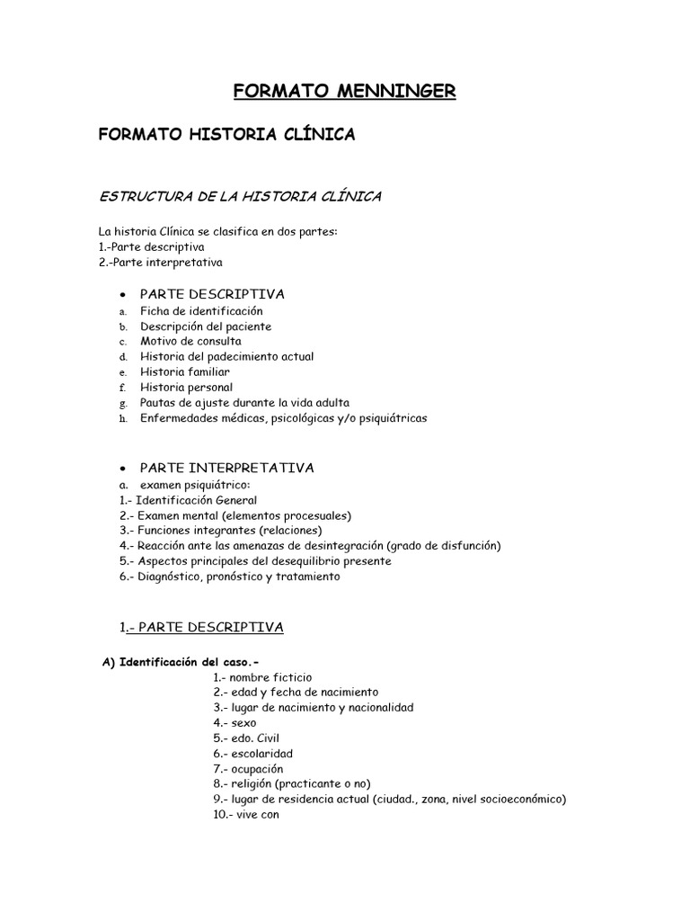 FORMATO MENNINGER NV TEORÍA Y TÉCNCIA DE LA ENTREVISTA-4 | PDF ...