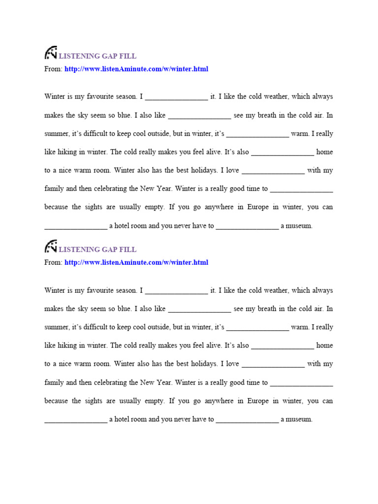 LISTENING GAP FILL 3x | PDF