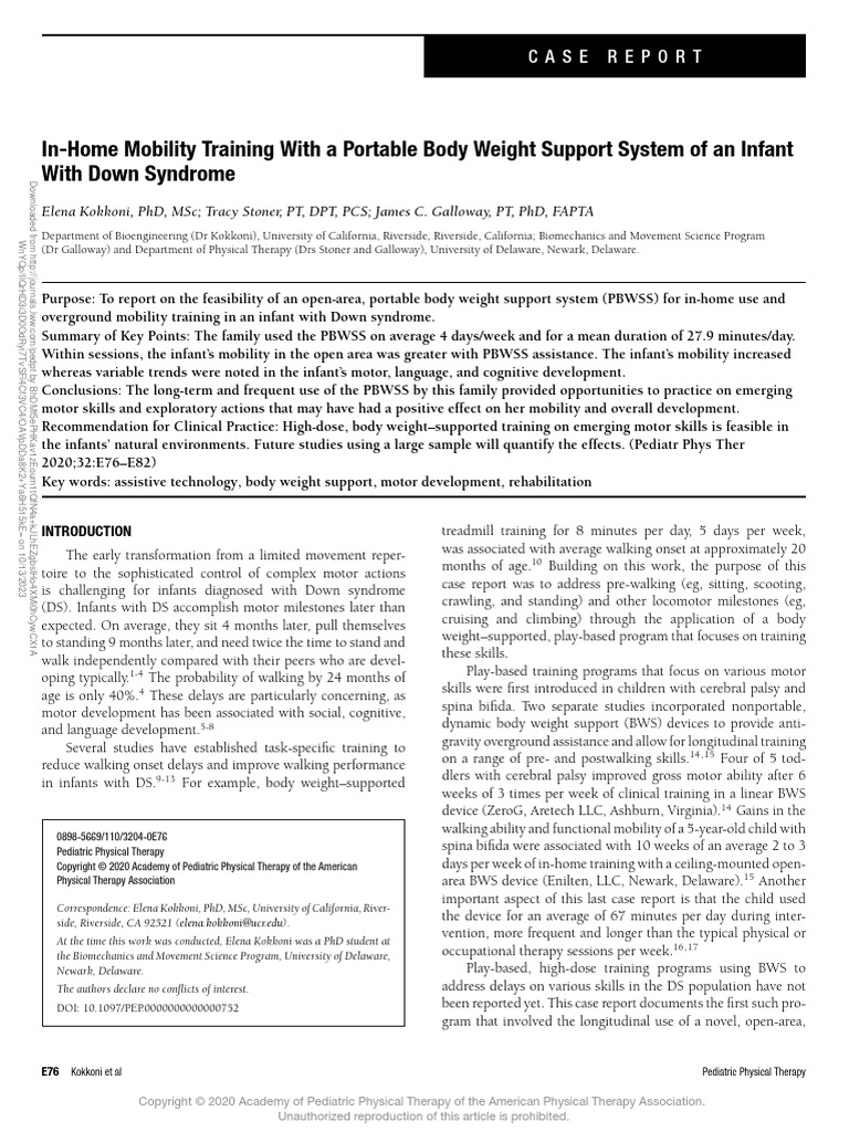 In Home Mobility Training With A Portable Body.27 | PDF | Physical Therapy
